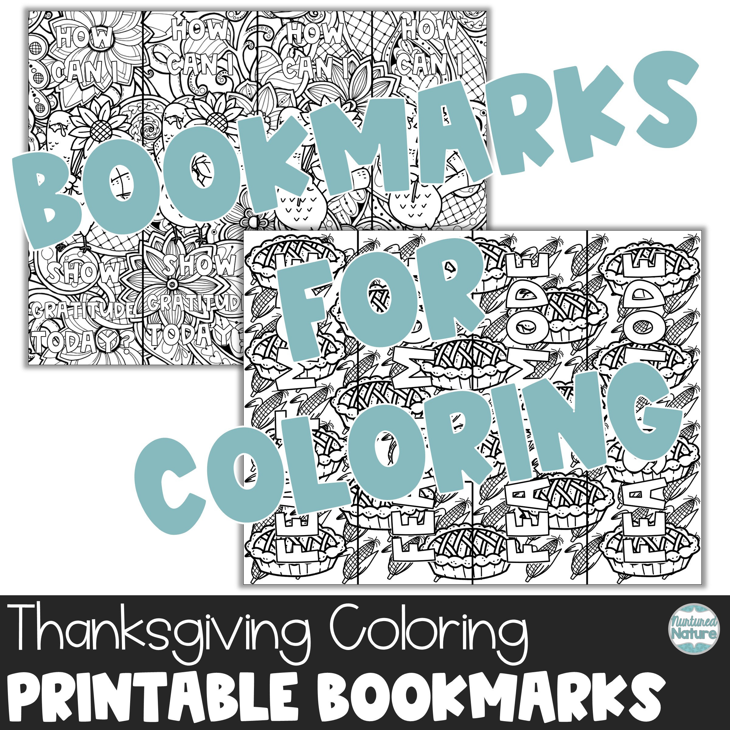Thanksgiving Bookmarks, Turkey Printable, Bookmarks to Color ...