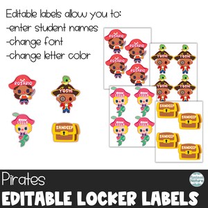 Editable Name Tags for School, Pirate Printable, Cubby Tags, Locker ...