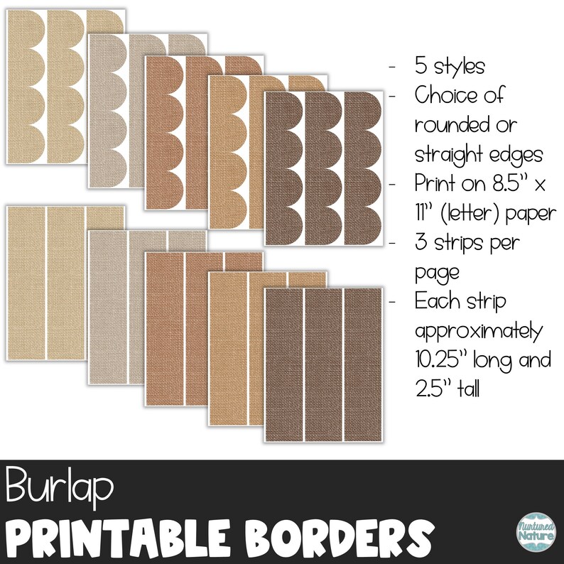 Printable Bulletin Board Border, Burlap Decor, Farmhouse Classroom ...