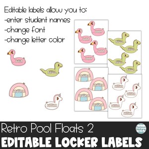 Editable Name Tags for School, Retro Summer, Cubby Tags, Editable ...