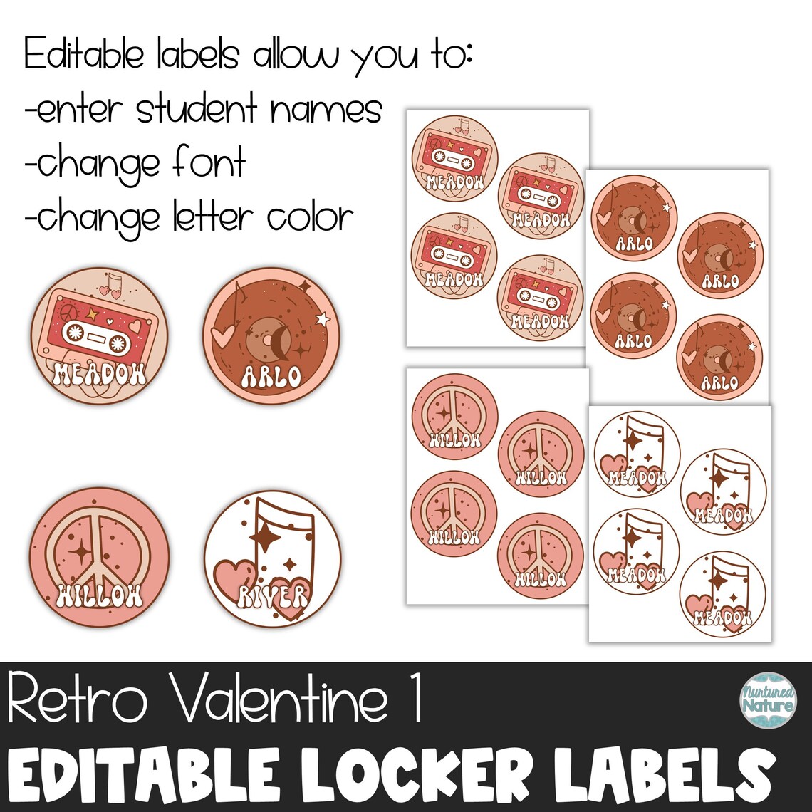 Cubby Tags, Retro Decor, Locker Label, Editable Labels Printable ...