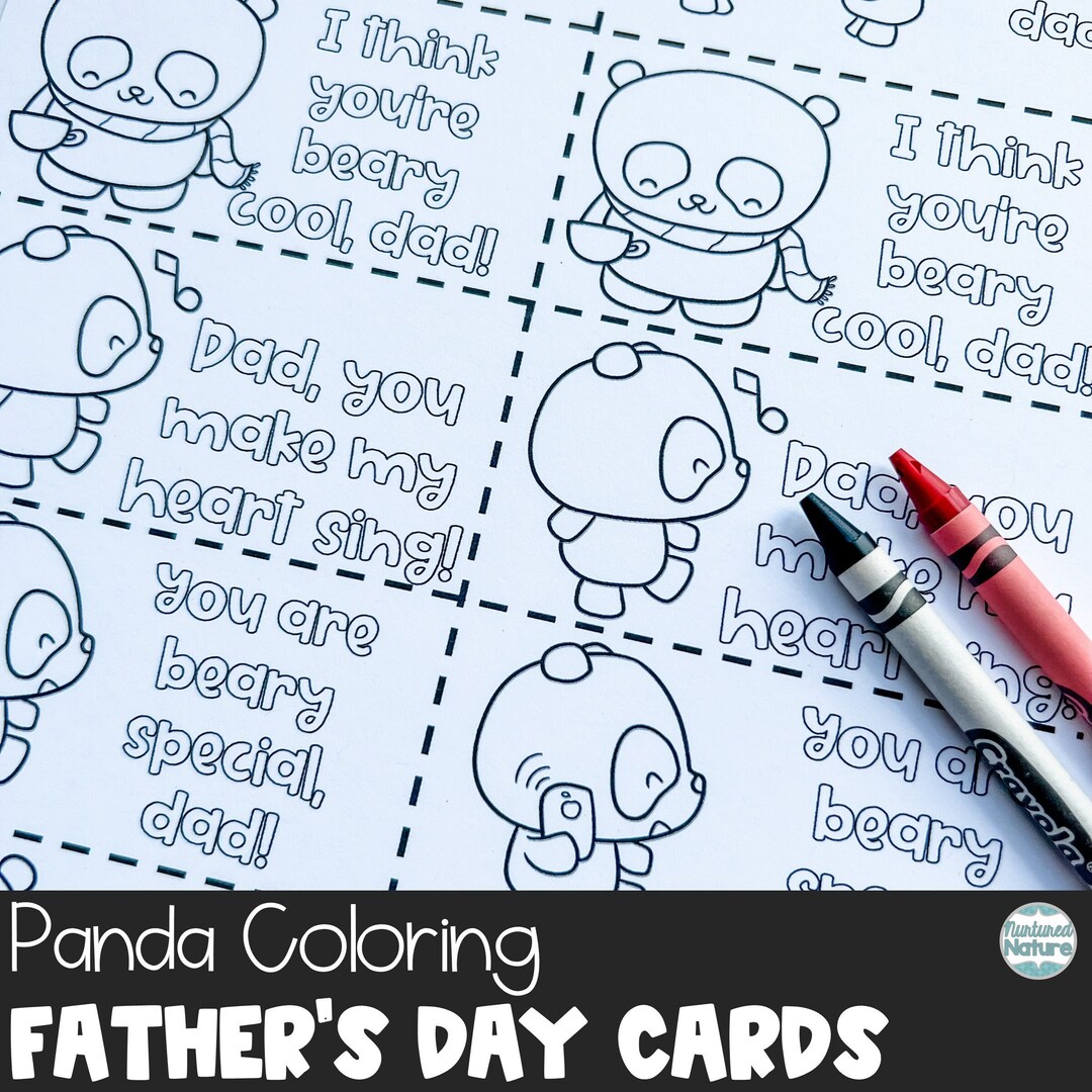 Fathers Day Coloring Card, Fathers Day Gifts From Kids, Fathers Day ...