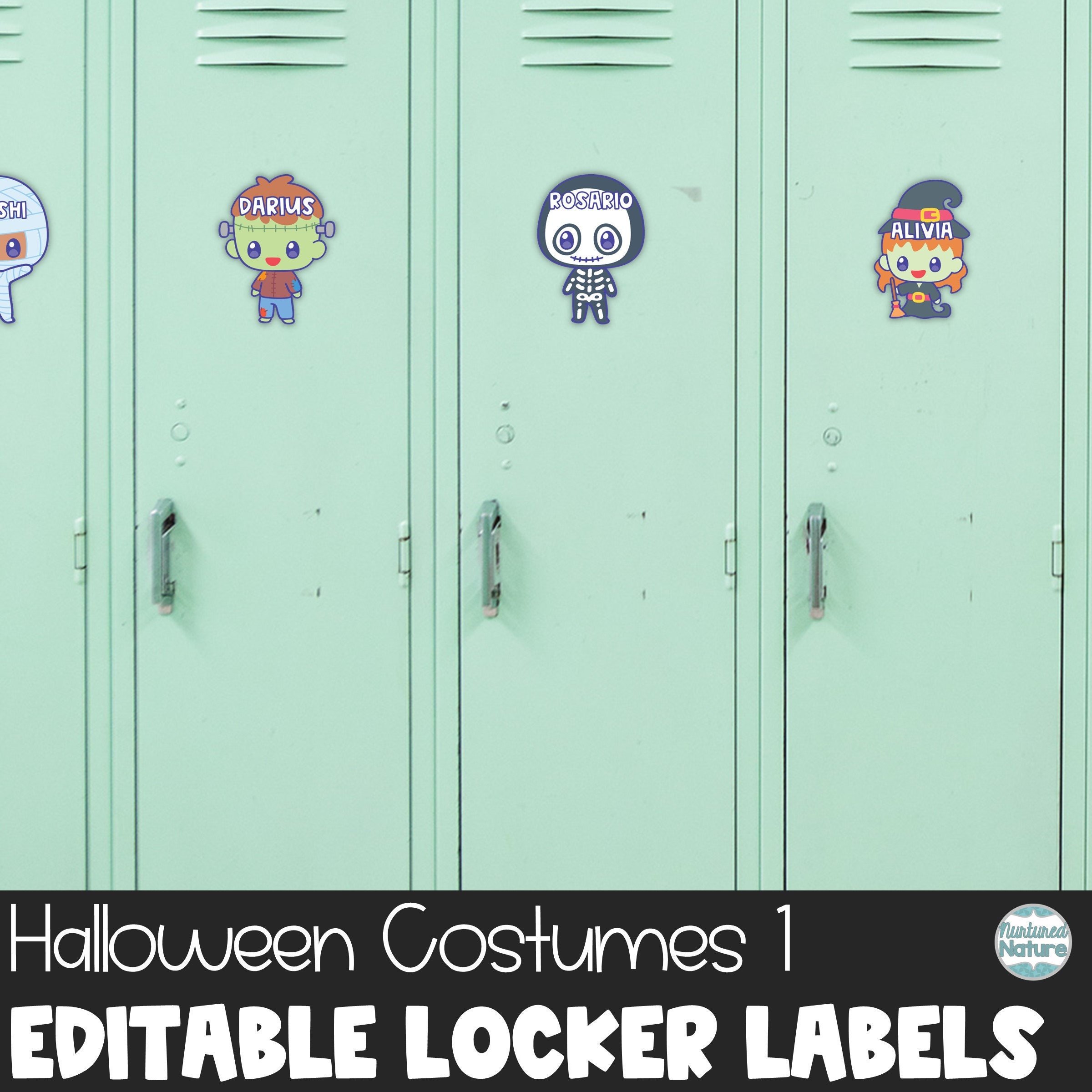 Editable Name Tags for School, Halloween Name Tags Printable, Cubby ...