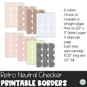 Printable Bulletin Board Border, Retro Classroom Decor Bundle, Neutral ...
