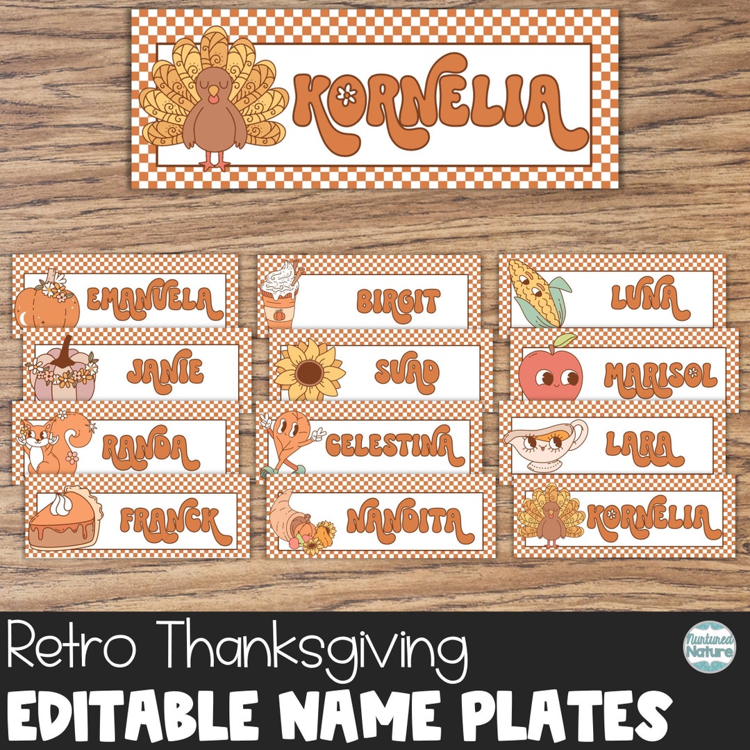 Classroom Name Tags, Fall Classroom Decor, Thanksgiving Decorations ...