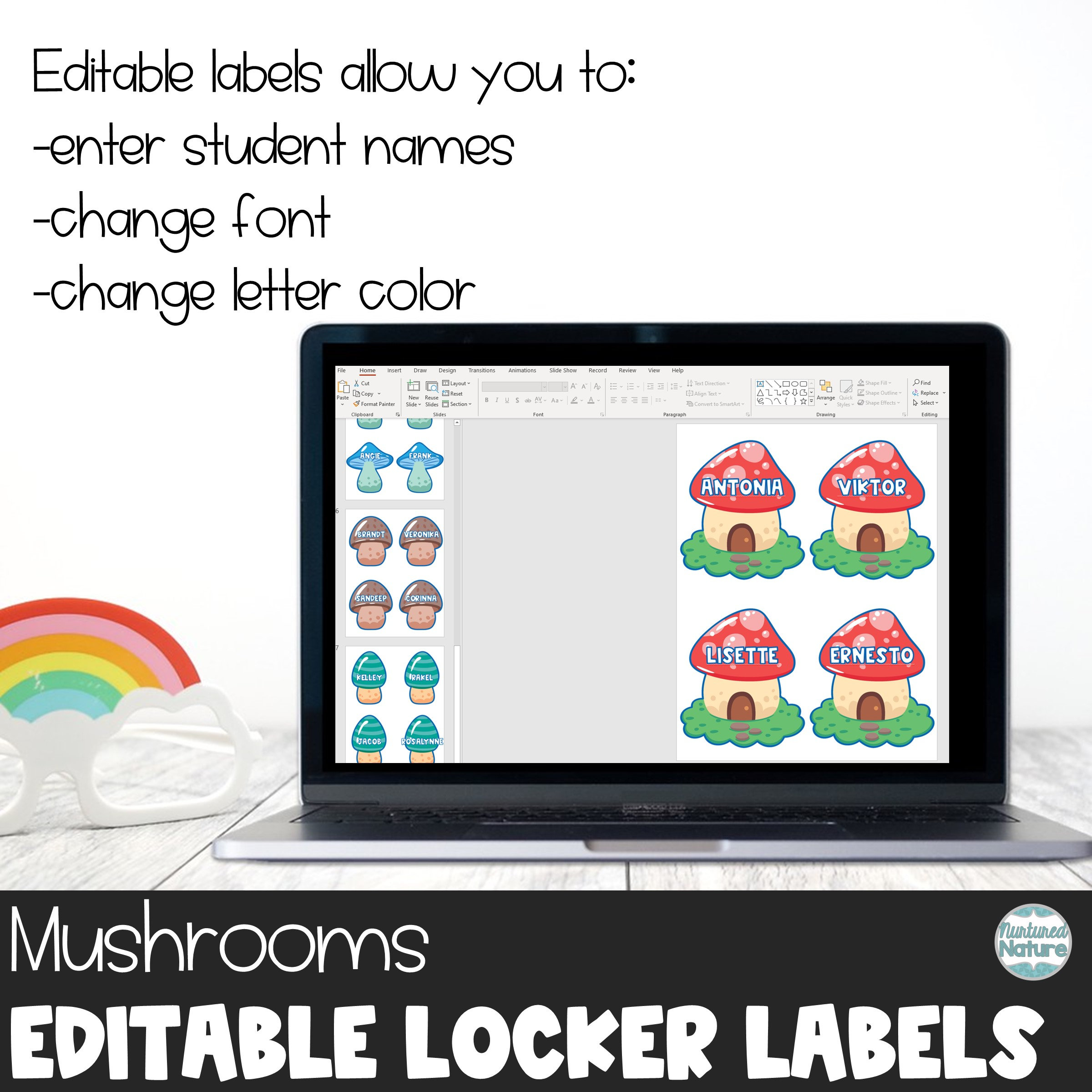 Cubby Tags, Mushroom Theme, Mushroom Decor, Locker Label Set, Editable ...
