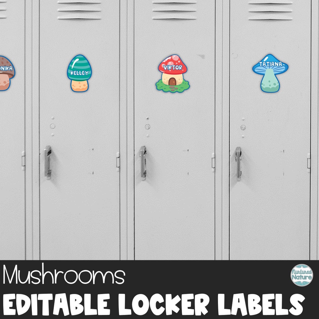 Cubby Tags, Mushroom Theme, Mushroom Decor, Locker Label Set, Editable ...