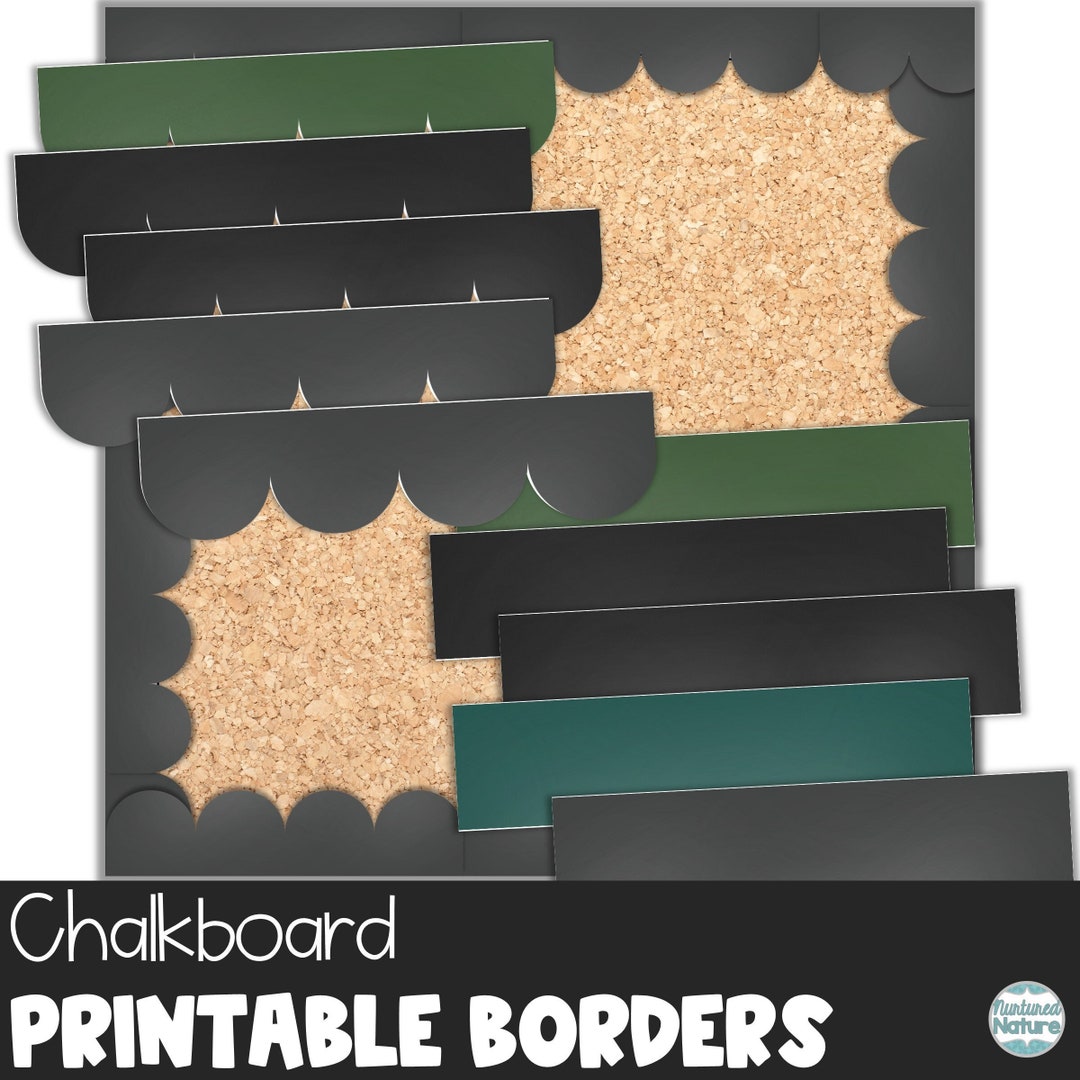 Printable Bulletin Board Border, Chalkboard Decor, Farmhouse Classroom ...