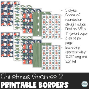 Christmas Bulletin Board Border, Christmas Gnomes Printable, Mushroom ...