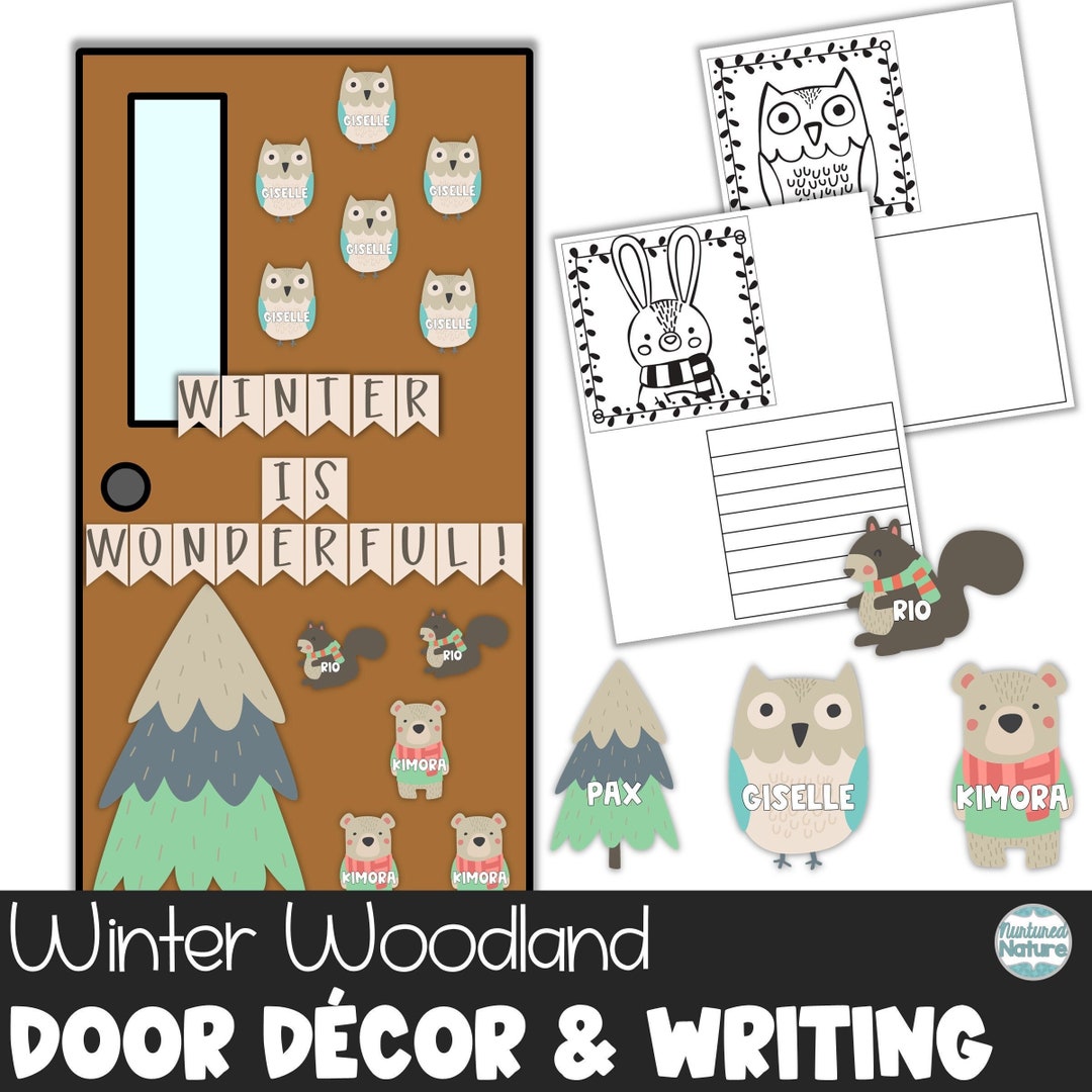 Woodland Animals, Winter Door Decorations Classroom, Bulletin Board Kit ...