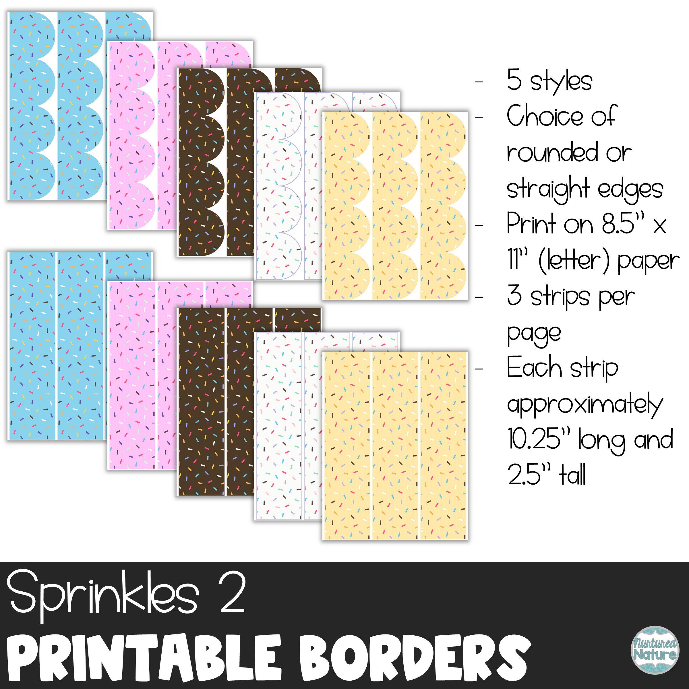 Printable Bulletin Board Border, Sprinkle Kindness, Bulletin Board Trim ...