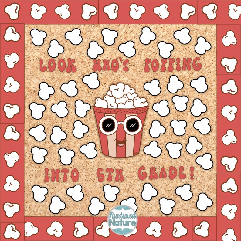 Printable Bulletin Board Border, Retro Classroom Decor, Retro Popcorn ...