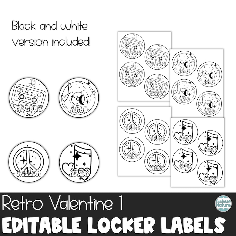 Cubby Tags, Retro Decor, Locker Label, Editable Labels Printable ...