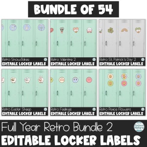 Editable Name Tags for School, Retro Cubby Tags, Back to School ...