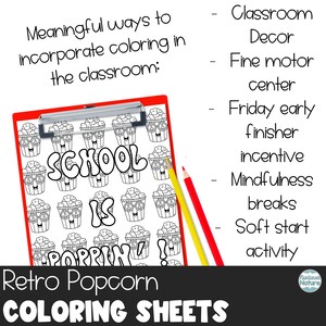 Back to School Coloring Pages for Kids, Groovy Retro Classroom Theme ...