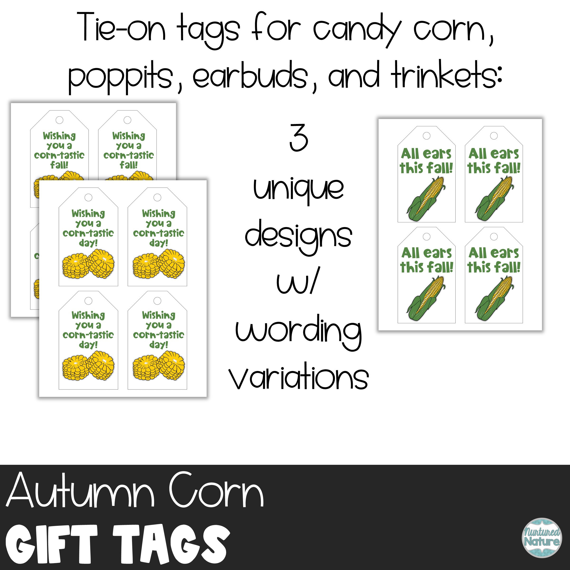 Fall Gift Tags for Teachers, Printable Treat Tag, Fall Party Favors for ...