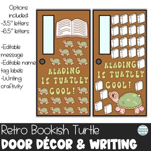 Back to School Classroom Decor, Retro Turtle, Reading Classroom Door ...