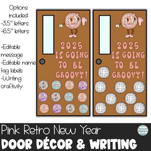 New Year Classroom Door Decoration, Retro New Year, Disco Ball ...