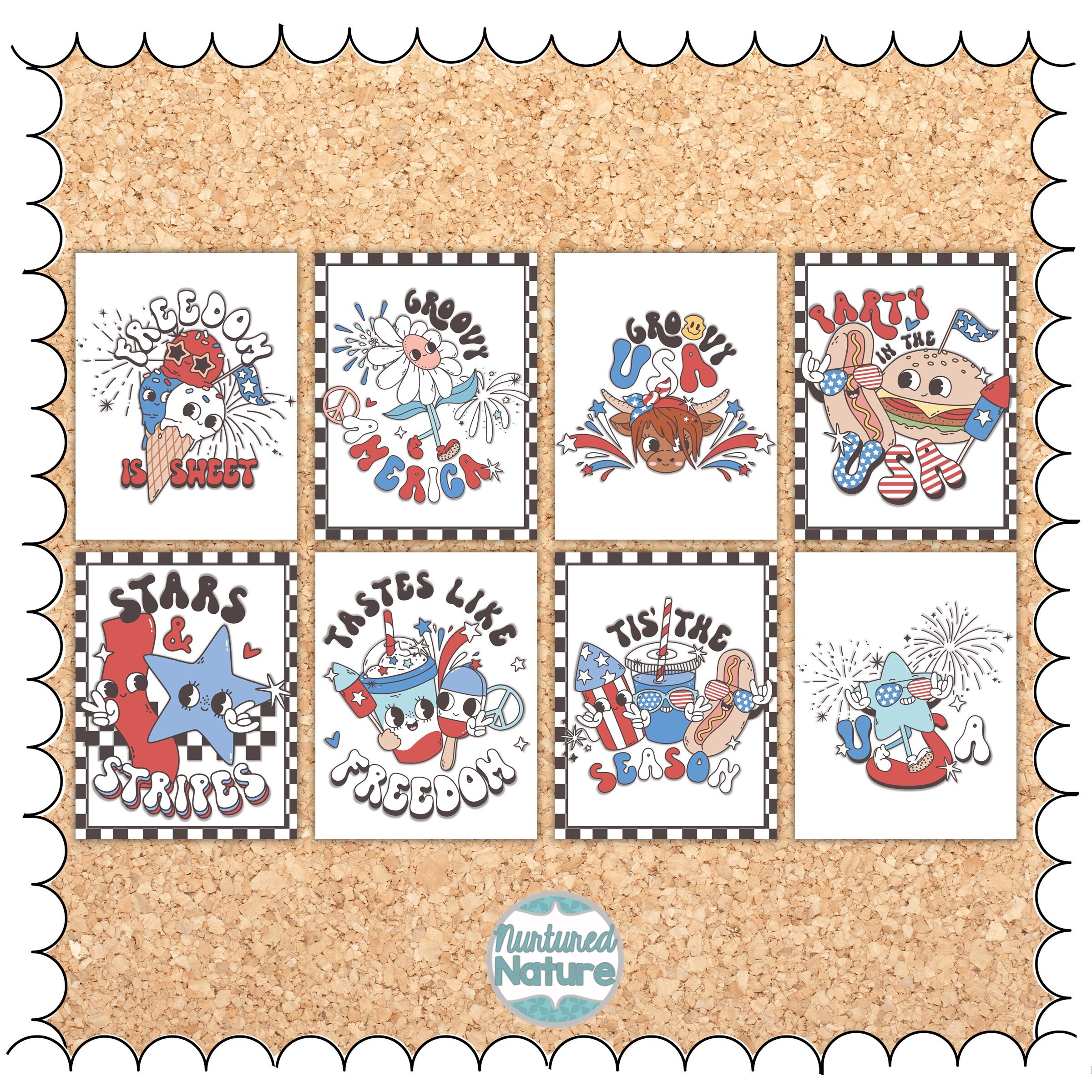 4th of July Bulletin Board, Retro Classroom Decor, 4th of July ...