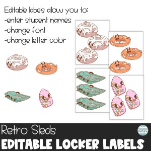 Editable Name Tags for School, Sledding Decor, Retro Winter Bulletin ...