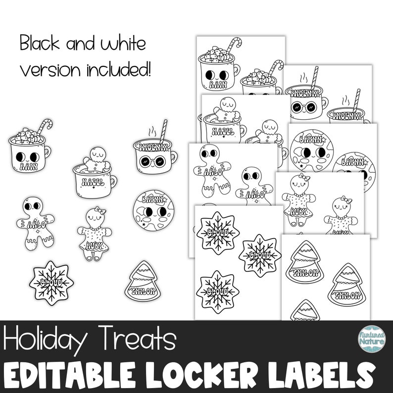 Editable Name Tags for School, Retro Christmas Downloads, Hot Cocoa ...