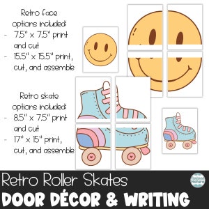 Back to School Classroom Decor, Retro Roller Skates, Classroom Door ...