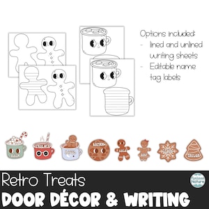 Christmas Classroom Door Decoration, Holiday Bulletin Board, Retro ...