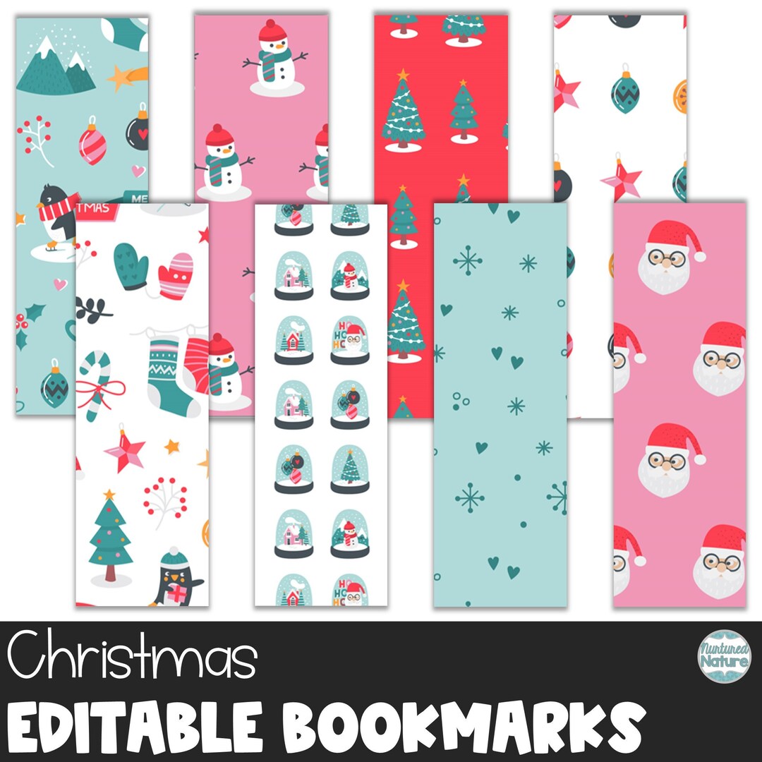 Editable Christmas Bookmarks - Gift Tags for Books for Kids - Etsy