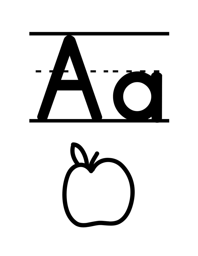 Lined Classroom Alphabet ABC Poster Set Printable Instant - Etsy