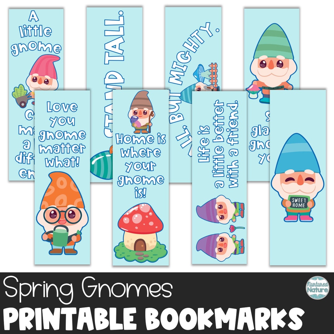 Spring Gnome Bookmarks for Kids, Bookmarks for Teachers, Easter Gifts ...