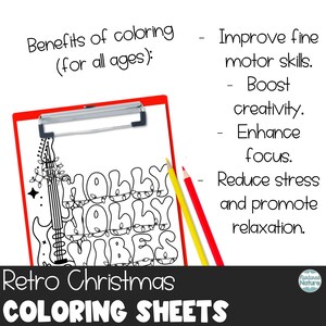 Christmas Coloring Pages for Kids, Retro Coloring Pages Printable ...