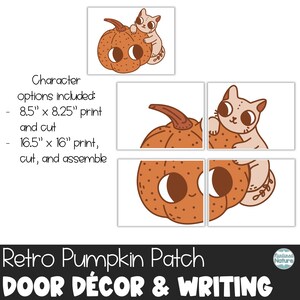 Fall Classroom Door Decor, Pumpkin Bulletin Board, Retro Halloween ...