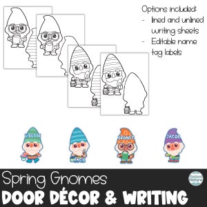 Spring Classroom Door Decor, Gnomes for Spring, Bulletin Board Kit ...
