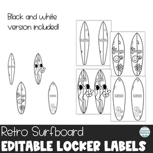 Editable Name Tags for School, Retro Summer, Cubby Tags, Editable ...