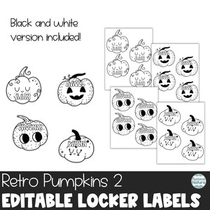 Editable Name Tags for School, Retro Fall Vibes, Pumpkin Name Tags ...