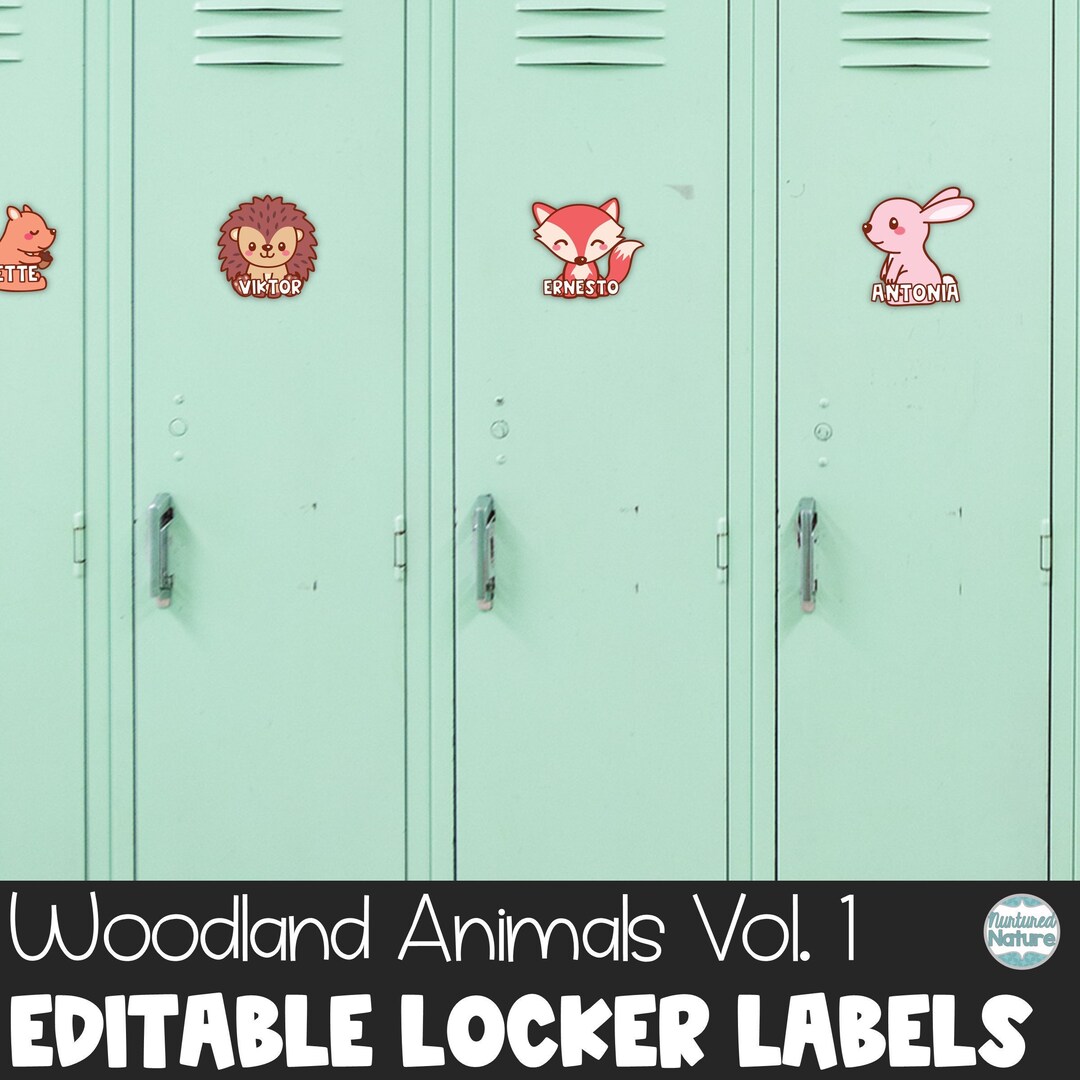Cubby Labels, Woodland Theme Decor, Animal Theme Decor, Locker Label ...