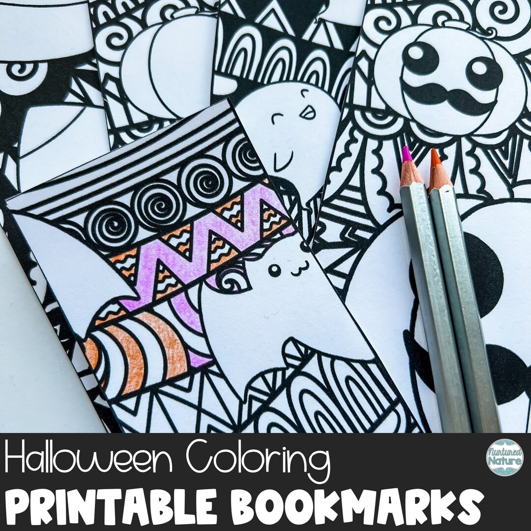 Halloween Coloring Bookmarks, Zentangle Coloring Pages, Fall Festival ...