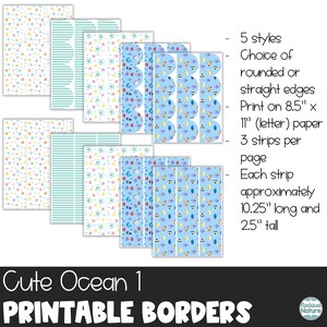 Printable Bulletin Board Border, Ocean Theme Classroom Decor, Under the ...