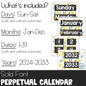 Lemon Classroom Decor Bundle, Lemon Farmhouse Decor, 2024 Flip Calendar ...