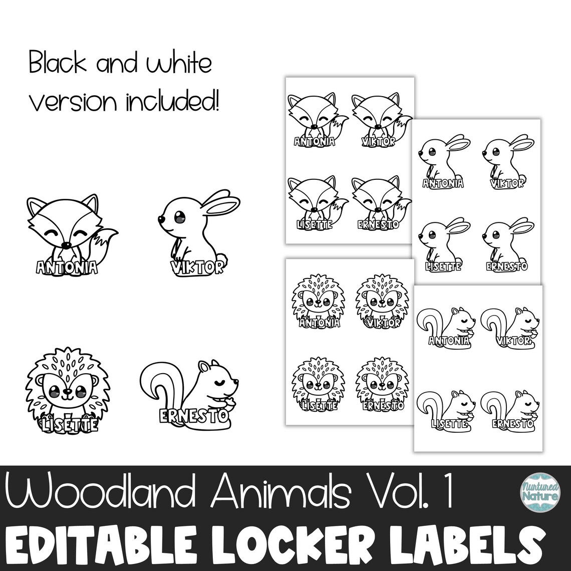 Cubby Labels, Woodland Theme Decor, Animal Theme Decor, Locker Label ...
