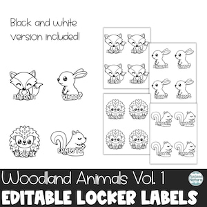 Cubby Labels, Woodland Theme Decor, Animal Theme Decor, Locker Label ...