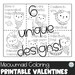 Mermaid Coloring Page Valentine Cards for Kids Classroom, Cat ...