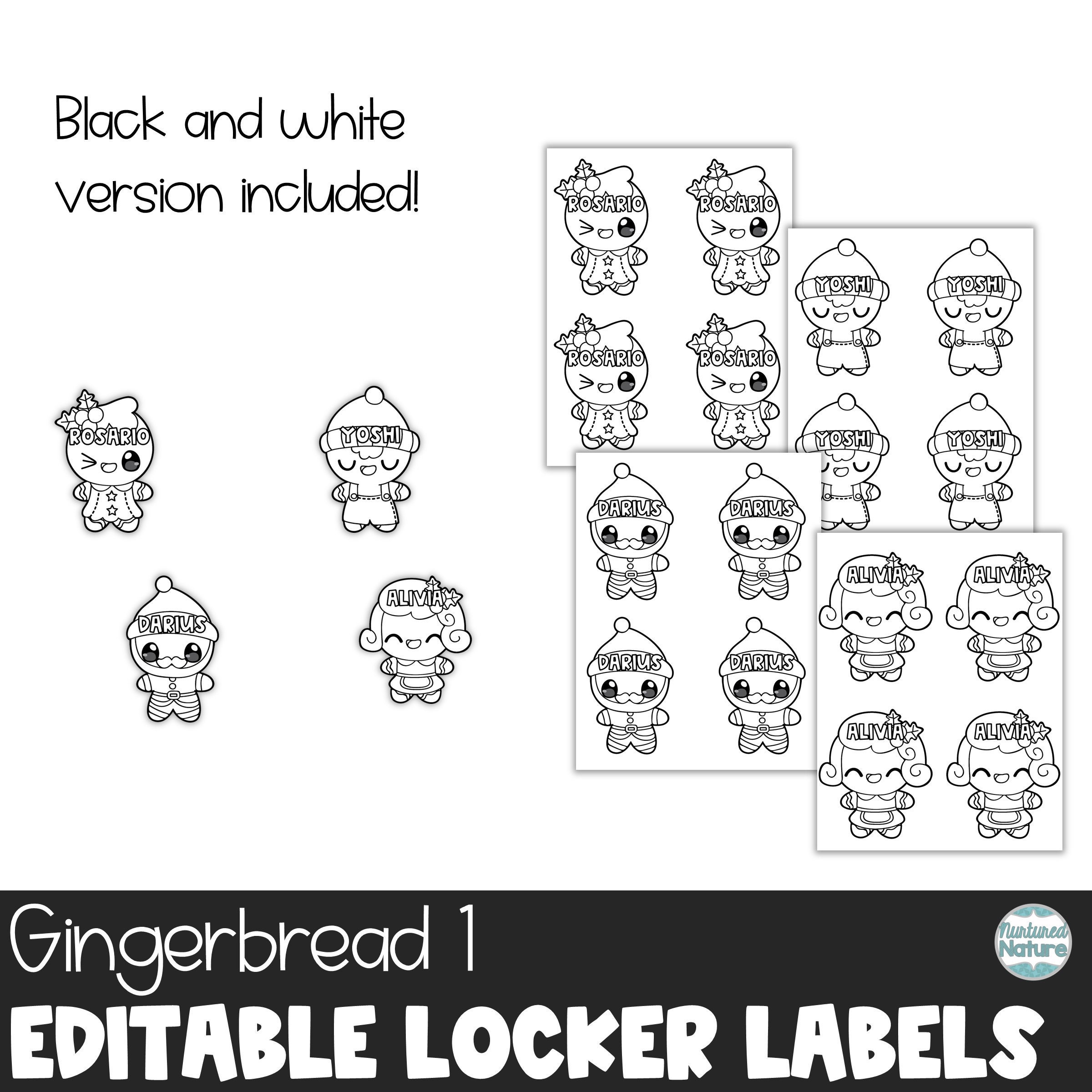 Editable Name Tags for School, Christmas Name Tags File, Cubby Tags ...