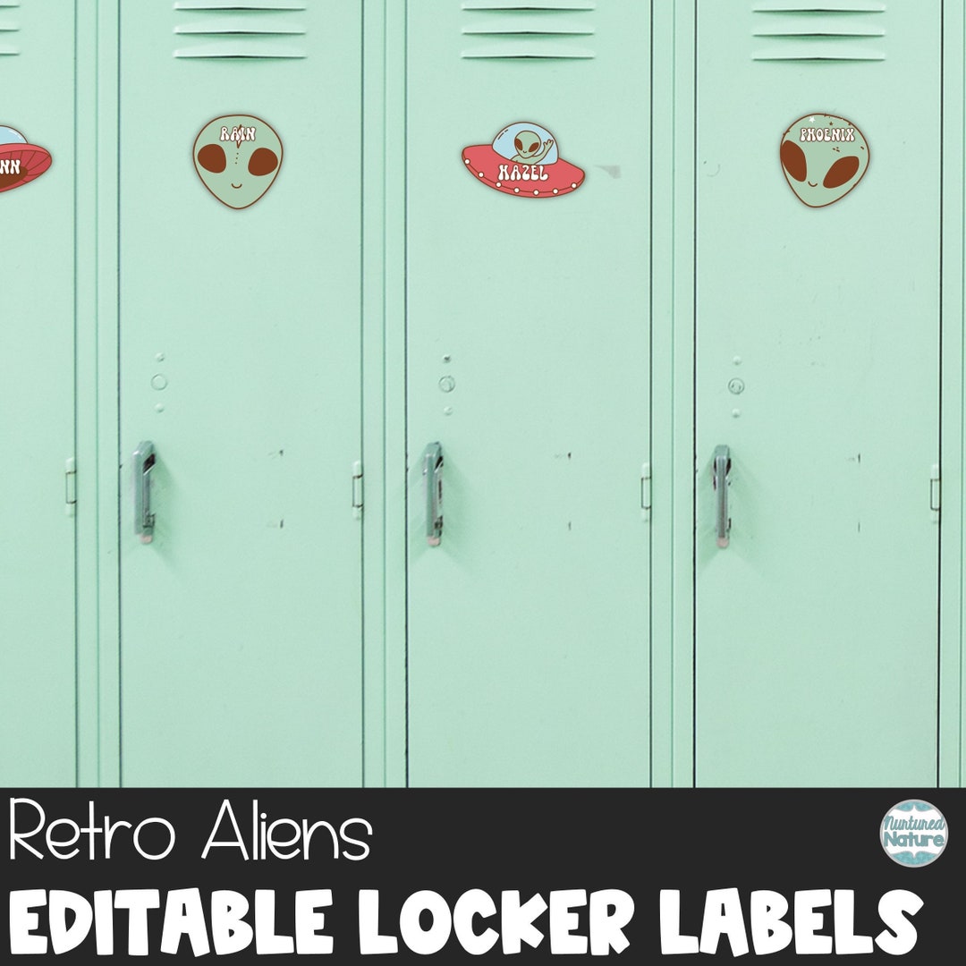 Editable Name Tags for School, Retro Alien, Cubby Tags, Space Theme ...