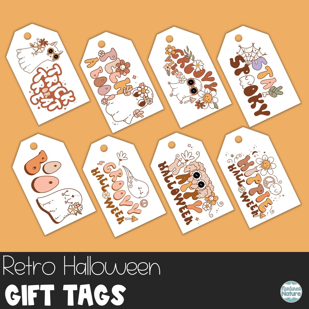 Halloween Gift Tags Printable, Fall Party Favors, Gift Tags for ...