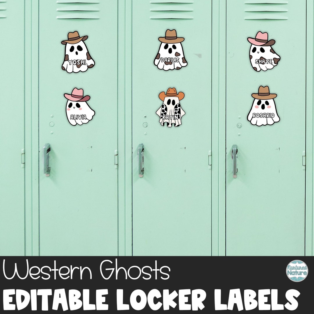 Editable Name Tags for School, Cowboy Ghost, Halloween Name Tags ...