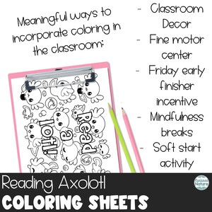 Read Across America Week Printable Coloring Pages for Kids, Axolotl ...