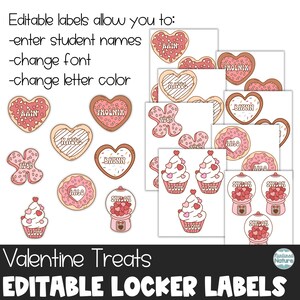 Editable Name Tags for School, Retro Valentine Download, Heart Cookies ...