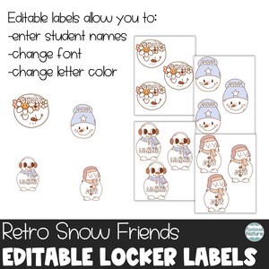 Editable Name Tags for School, Retro Snowman, Retro Winter Bulletin ...