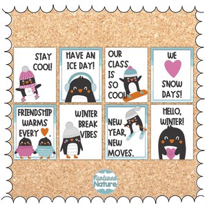 Penguin Winter Posters for Bulletin Board - Printable Classroom Decor ...
